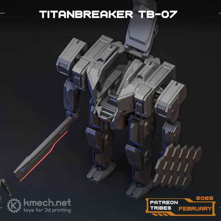 3D Printable TITANBREAKER mech by Kmech